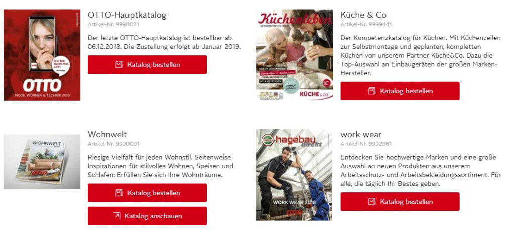OTTO Katalog bestellen - Hauptkatalog und Spezialkataloge